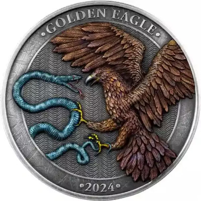 2024 2oz Malta Golden Eagle High Relief Colorized .9999 Silver Coin | eBay