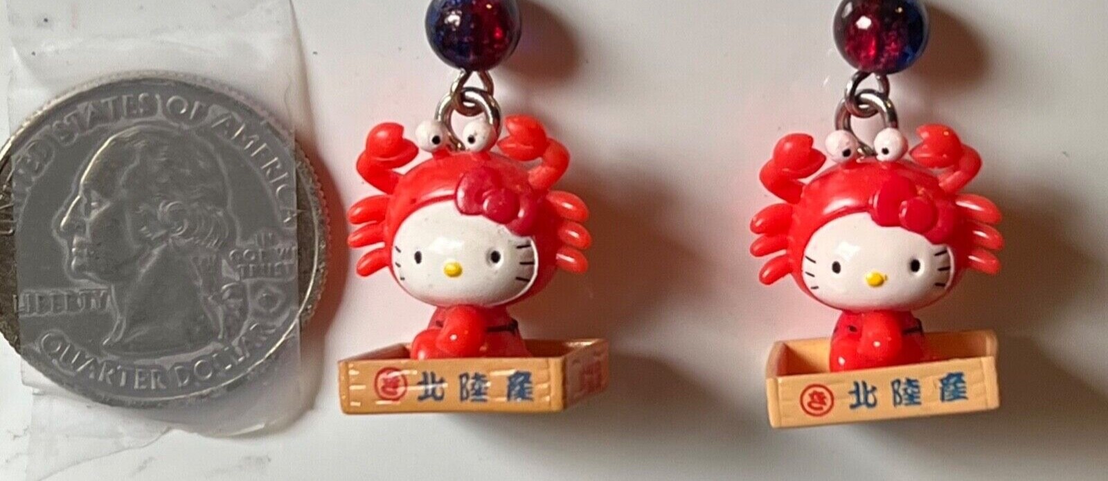 Hello Kitty charm Strap Earrings Jewelry lobster in trey.Sanrio | eBay