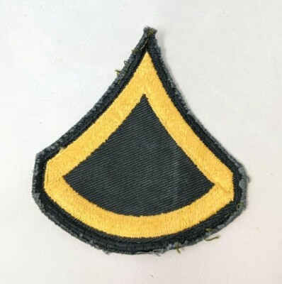 VTG US Army Private First Class Rank PFC E3 Gold Teardrop Chevron ...