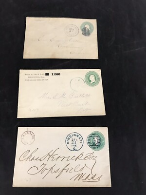United States Stamp Green Three Cent Lot of 3 Envelopes with Stamps ...