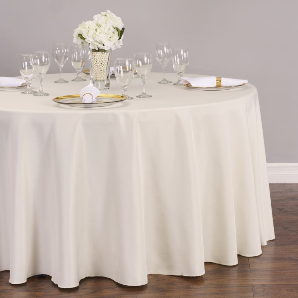LinenTablecloth 108 in. Round Polyester Tablecloths, 33 Colors! | eBay