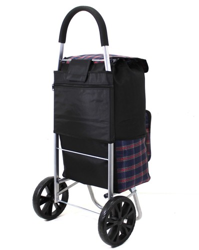X Large 2 Wheels check Shopping Trolley Light Weight Strong Folding ...