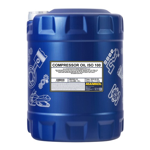 10 (1x10) Liter MANNOL Compressor Oil ISO 100 - DIN 51506 VBL, VCL, VDL ...