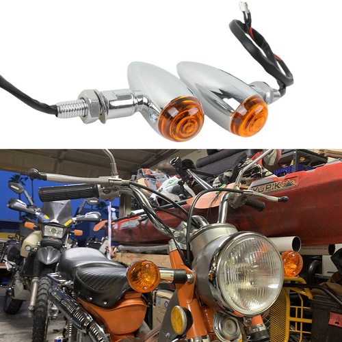 Motorcycle Amber Turn Signal Bullet Blinker Indicator Lights For ...