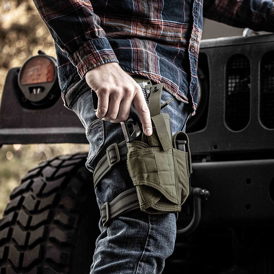 Tactical Military Drop Leg Holster Thigh Pistol Gun Pouch Right Hand ...