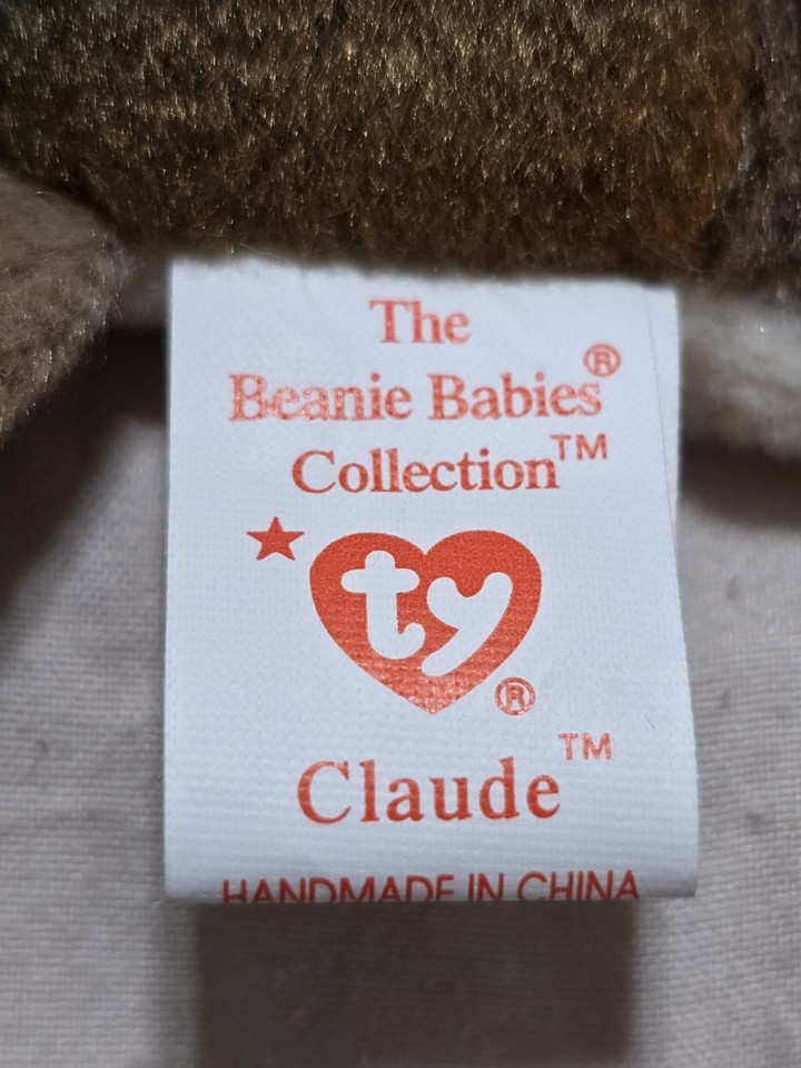 Ty Beanie Babies Claude the Crab with PVC pellets and tag errors mint ...