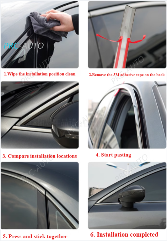 For 2019-2026 GMC Sierra 1500 Gloss Black Steel Windows Sill Molding ...