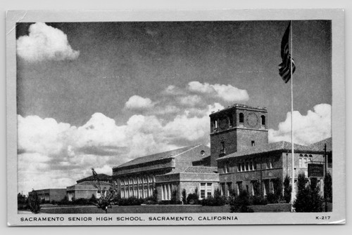 Sacramento Senior High School Sacramento California Vintage Unposted ...