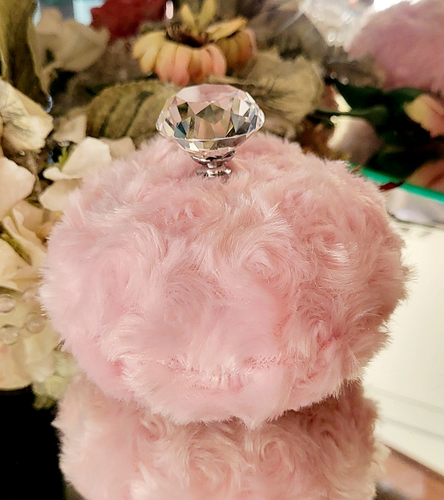 Dusty Baby Girl Pink Dusting Powder Body Puff ~ Crystal Handle | eBay