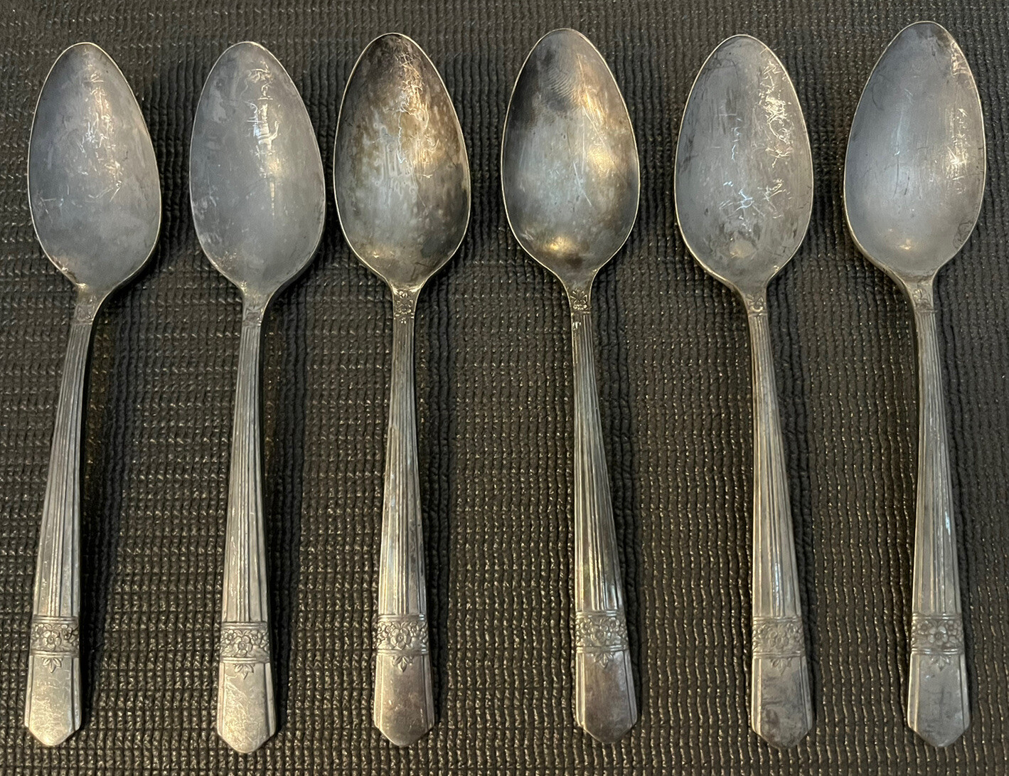 6 SIMEON L & GEORGE H ROGERS COMPANY ONEIDA LTD SILVER ROSE FLATWARE ...