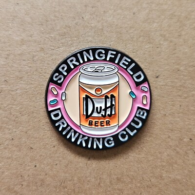 SPRINGFIELD DRINKING CLUB Enamel Pin - The Simpsons - Duff Beer | eBay ...