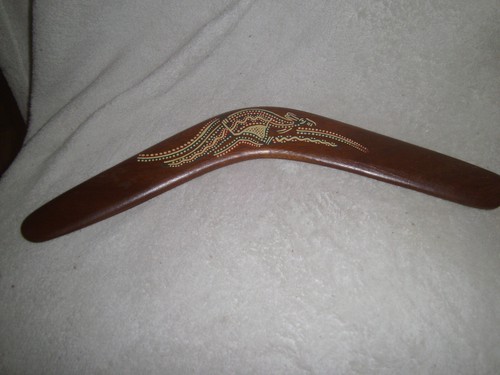 Hand Crafted Hand Painted Australian Aboriginal Design Wood Throwing ...