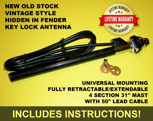 RADIO ANTENNA NEW FULLY RETRACTABLE REPLACEMENT CAR TRUCK NEW VINTAGE ...