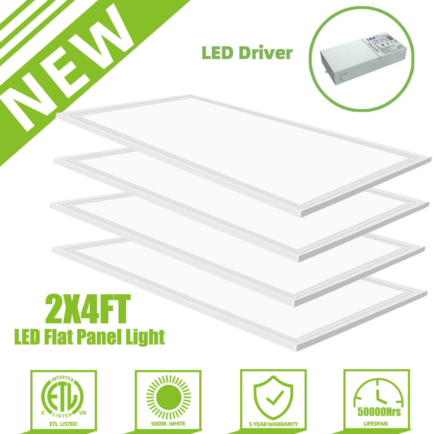 2x4 FT LED Flat Panel Light Dimmable 24x48 inch LED Drop Ceiling Lights ...