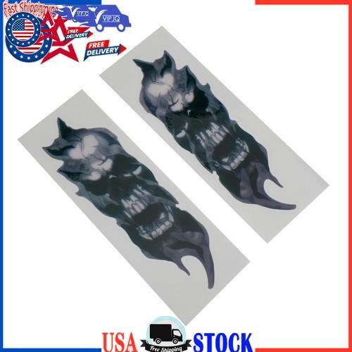 2X Universal Stickers Front Fork Skull Decals Graphic For Motorcycle ...
