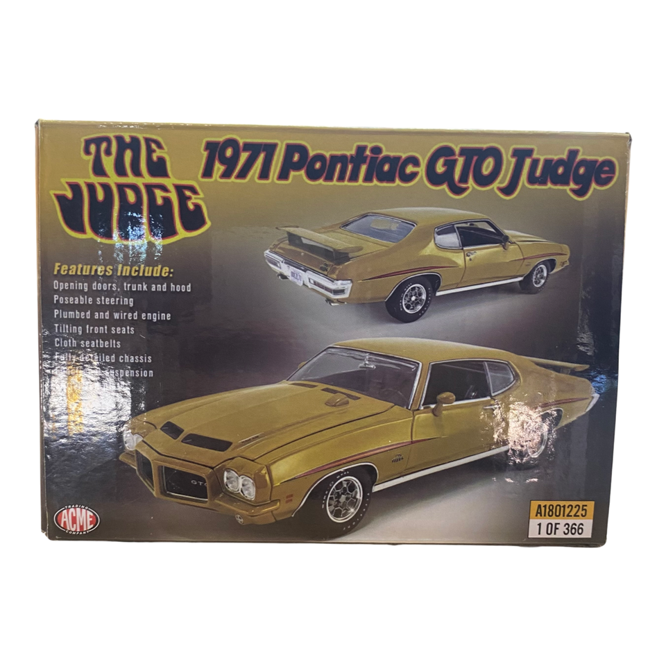 ACME 1971 Pontiac GTO Judge Gold 1/18 model A181225 limited #283/365 ...
