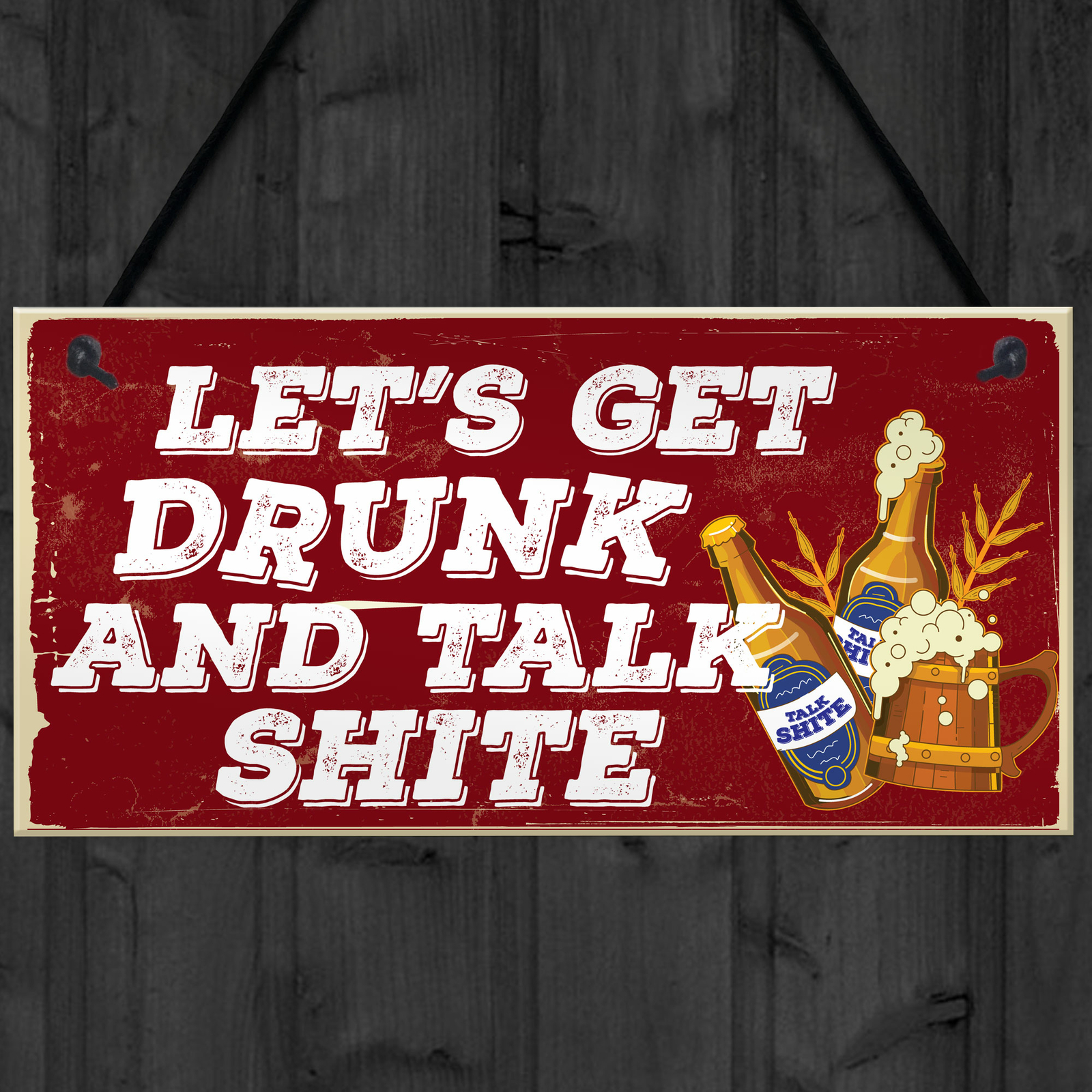 Funny Alcohol Sign Man Cave Home Bar Pub Hanging Plaque Vodka Gin Beer ...