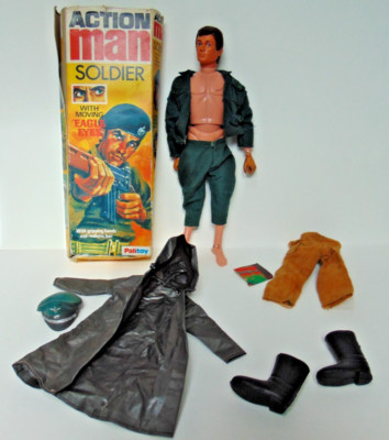 ORIGINAL 1970s PALITOY EAGLE EYE ACTION MAN SOLDIER FIGURE ACCESSORIES ...