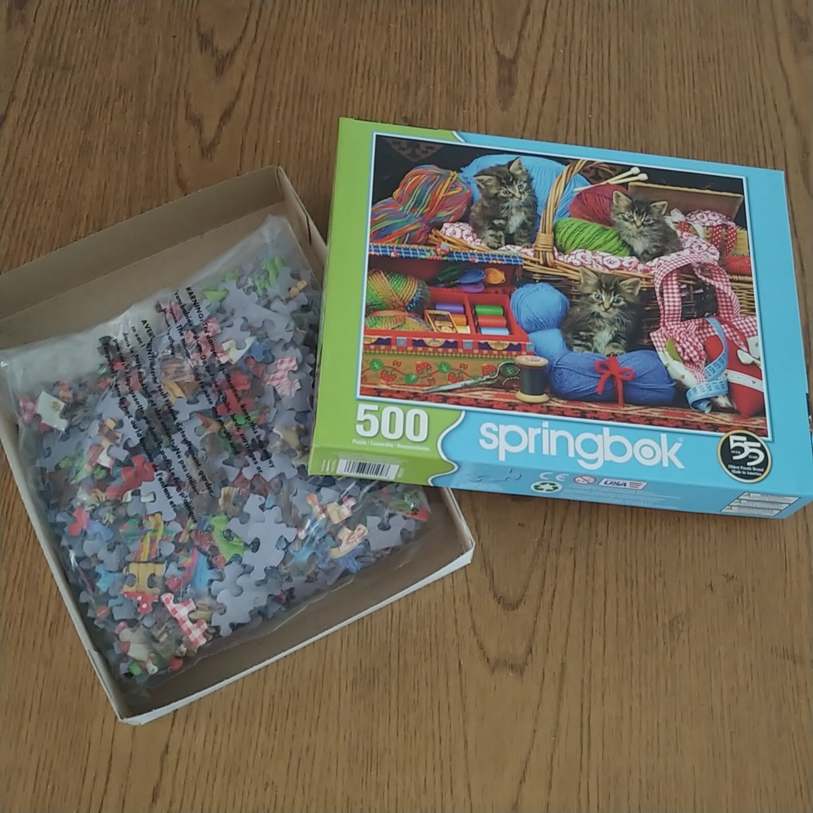 Springbok 500 PC Jigsaw Puzzle "Sew Cute" - Kittens, Yarn, Sewing ...