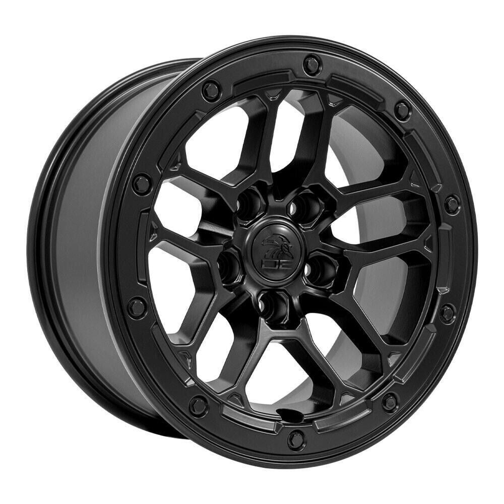 17 inch Satin Black Defiant DF01 Wheels Set (4) Rims Fit Jeep Wrangler ...