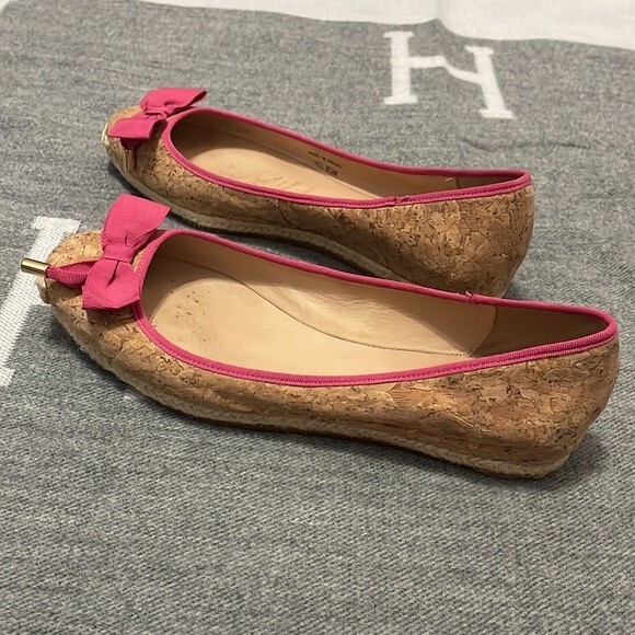 Kate Spade Valarie Cork Ballerina Ballet Flat Pink 8.… - Gem