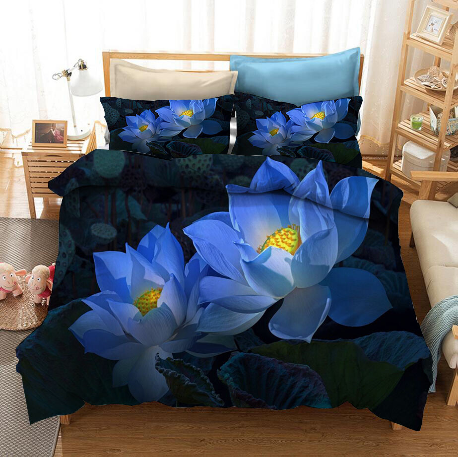 Flowers Floral 3D Printed Bedding Set 2/3PCS Duvet Cover & Pillowcase(s ...