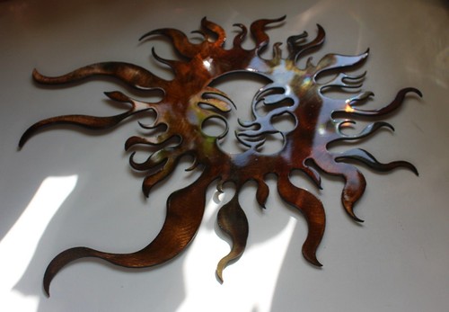 Sun w/ Smiling Face - Metal Wall Art - Copper 24" x 19" | eBay
