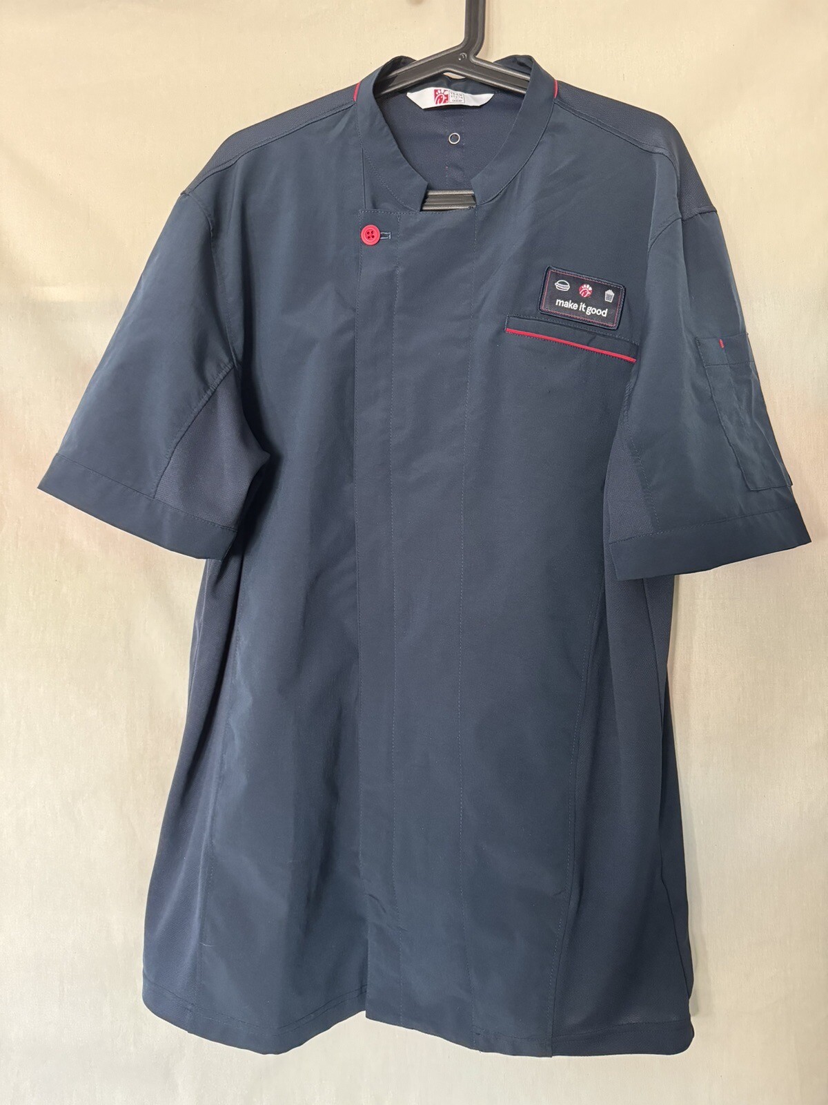 Chick-Fil-A Shirt Large Blue Chef Coat Team Style Emp… - Gem