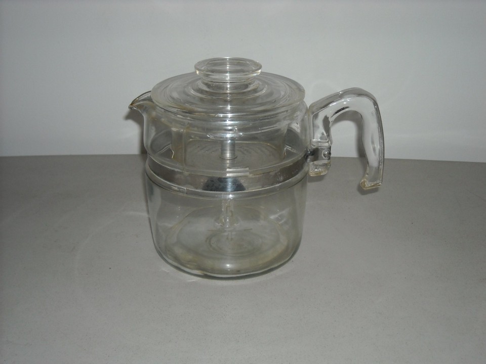 Vintage Pyrex Flameware Glass Percolator Coffee Pot 7756-B 6 Cup ...