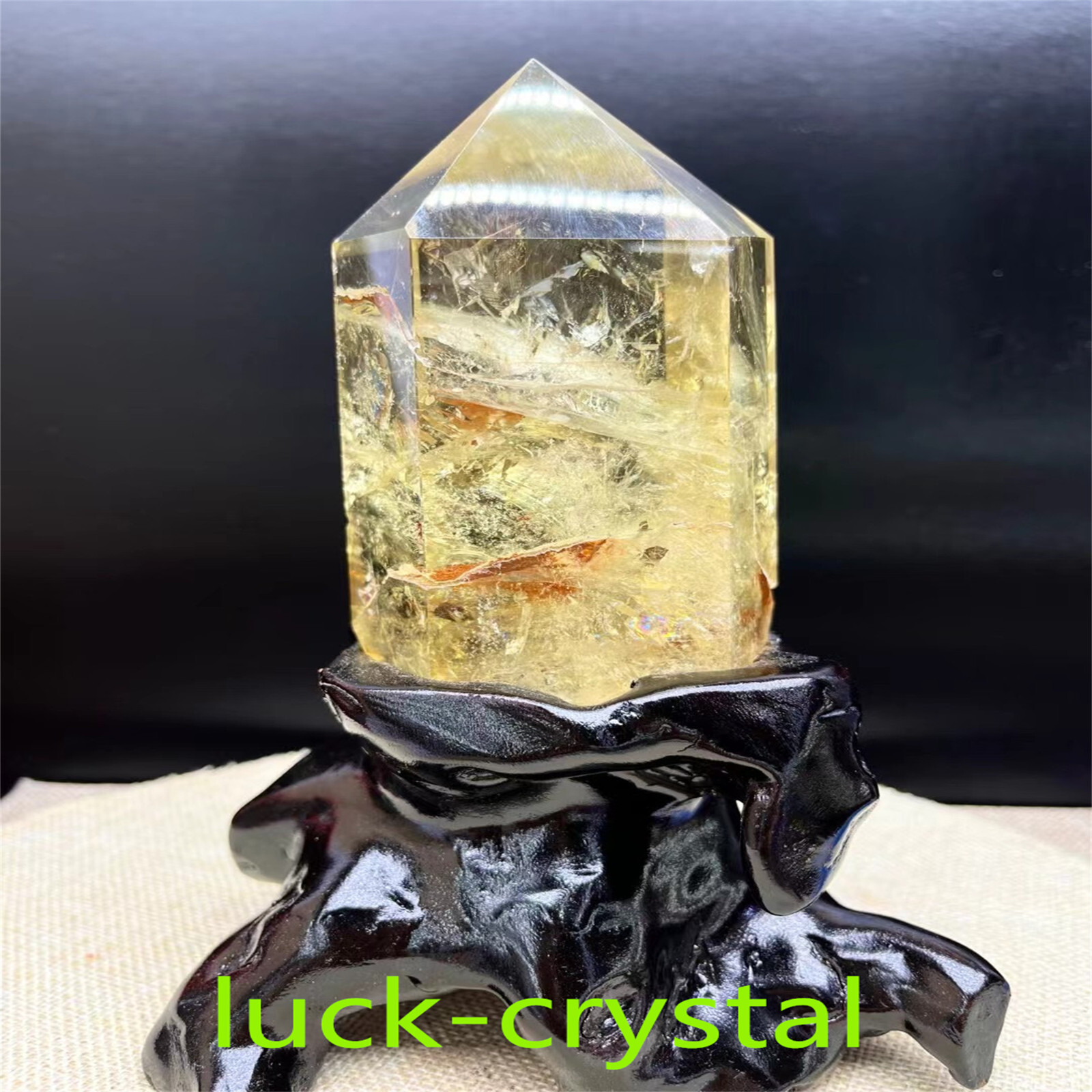 797g Natural Cltrine Quartz Hand Carved Crystal Pillars+Stand ...