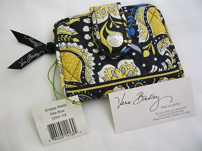 Vera Bradley ELLIE BLUE SNAPPY Compact WALLET Coin for PURSE Tote ...