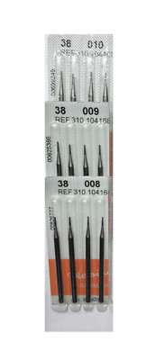 JEWELERS TAPERED SQ END BUR 4 EACH, SIZES .8, .9, 1.0 MM. , MEISINGER ...