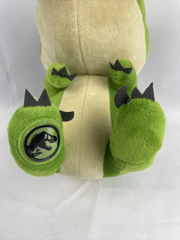11” Jurrasic Park Raptor Plush Green Toy Factory Chonky Dinosaur Round ...
