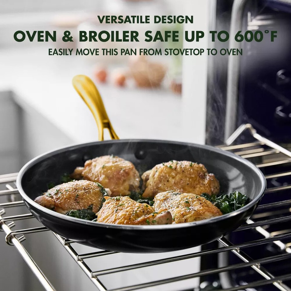 GreenPan Studio 12" Ceramic Nonstick Covered Aluminum Fry pan Black ...