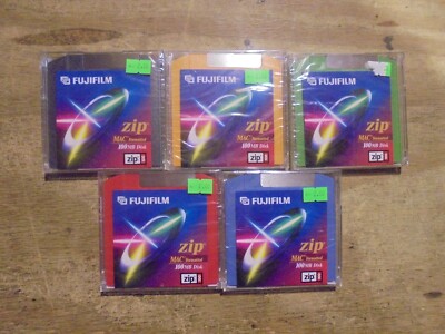 Fujifilm Vintage Zip 100MB Disk IBM Formatted Colored Sealed 5 Disks | eBay