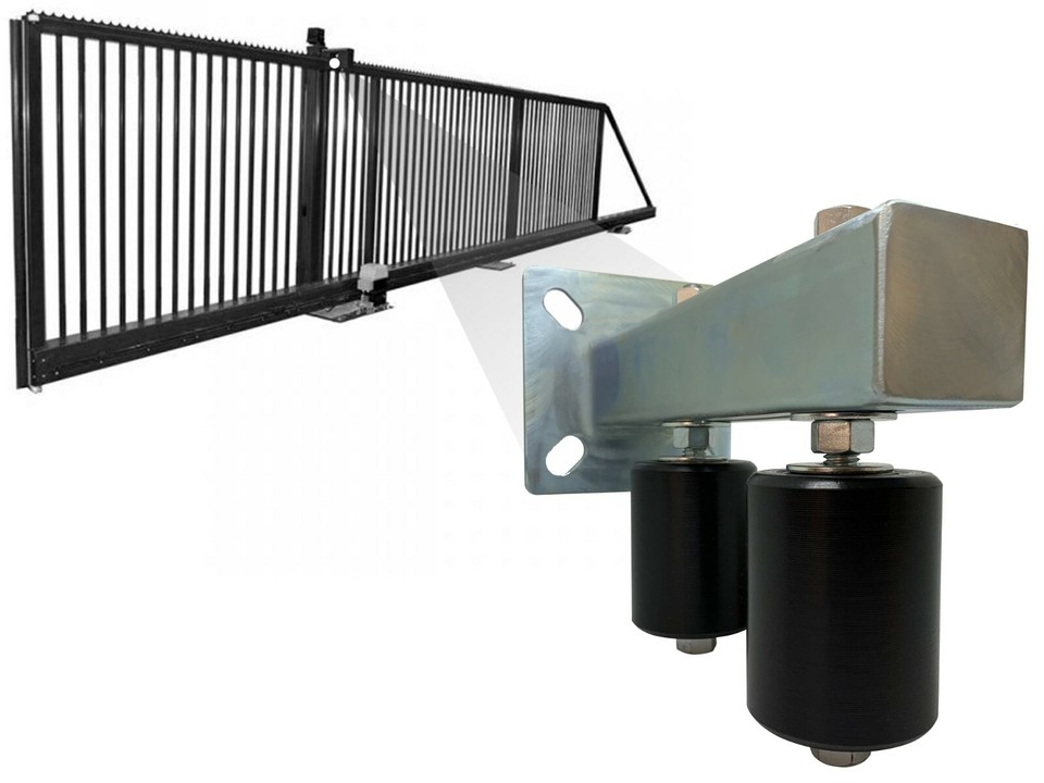 Adjustable 3" Black Guide Rollers for Sliding Rolling Gates Universal ...