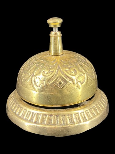 Vintage Ornate Brass Concierge Hotel Service Front Desk Bell Victorian ...