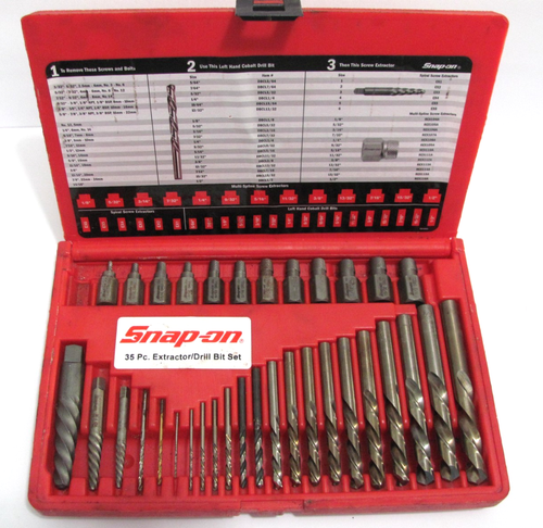 Snap-On Tools EXD35 Screw Extractor LH Cobalt Drill Bit Set | eBay