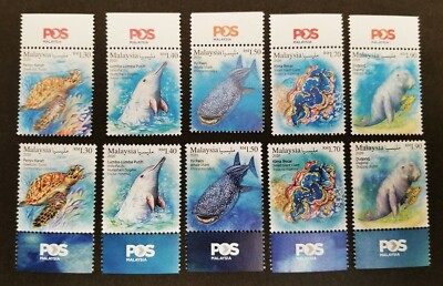 *FREE SHIP Malaysia Definitive Iconic Marine Life 2020 Turtle stamp 1 2 ...