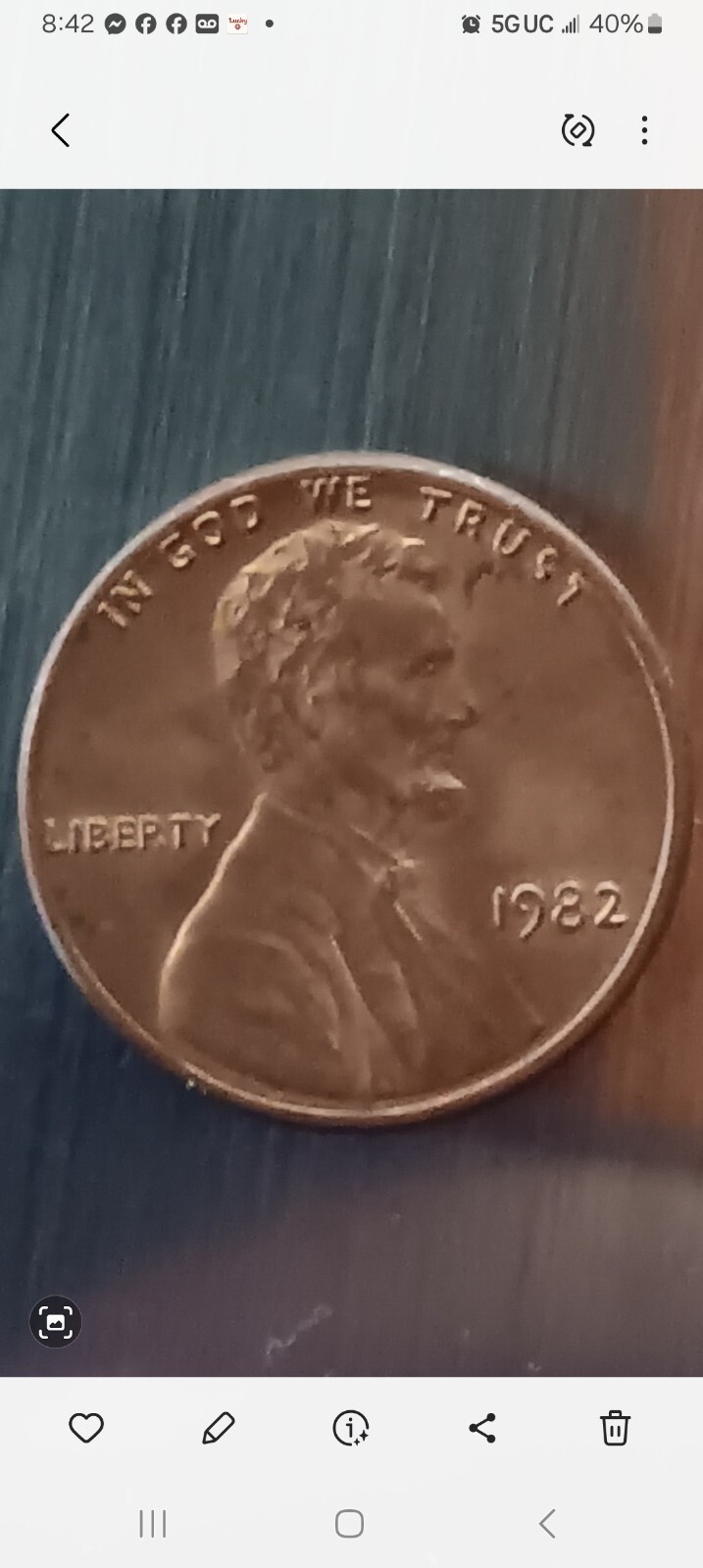 1982 no mint mark LARGE DATE Penny very fine 2.5g Rare Zinc Alloy ...