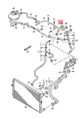 Genuine VW SEAT SKODA Polo Coolant Hose With Quick Release Coupling ...