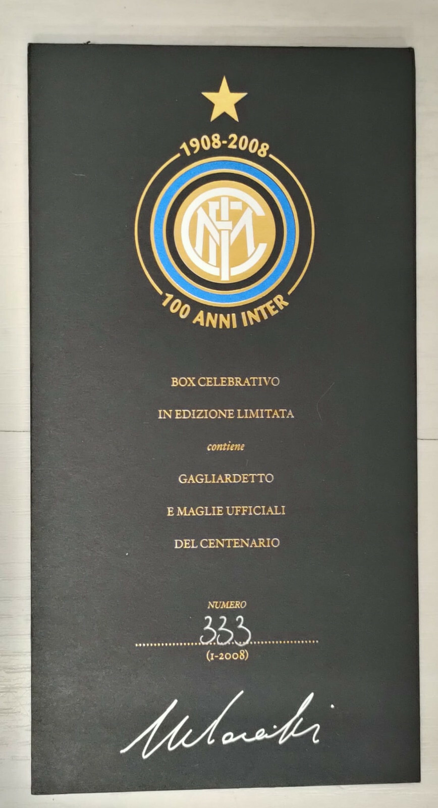 NIKE FC INTER BOX CENTENARIO NUMERATO 0333 DI 2008 BOX MAGLIA TARGA ...