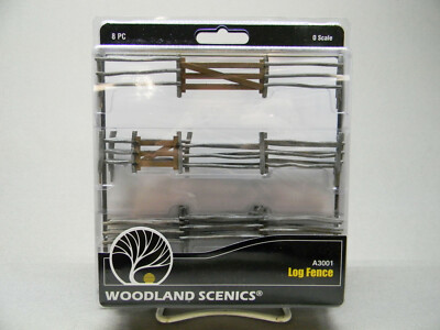 WOODLAND SCENICS A3001 LOG FENCE O SCALE fencing landscape scenery ...