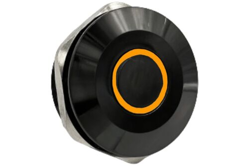 40mm Black Stainless Steel Latching Switch w Orange Angel Eye Light LED ...