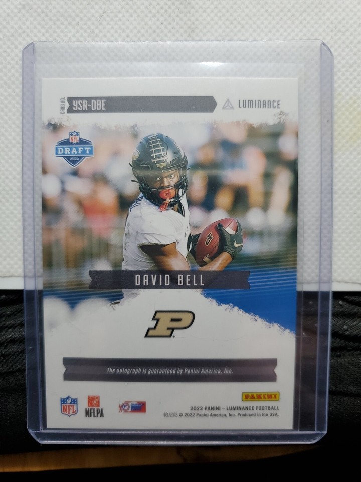 David Bell 2022 Luminance Year One Auto BLUE INK ON CARD Browns Purdue ...