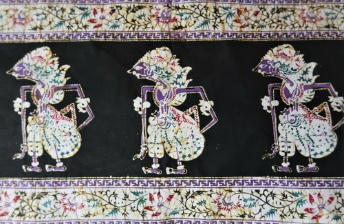 *Vintage 30 X 51cm Hand Dyed Batik Cotton Table Mat & 6 Matching Mats ...