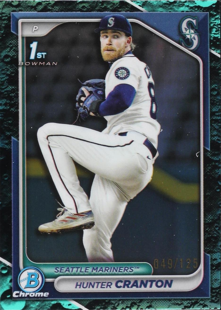2024 Bowman Draft - Chrome Hunter Cranton #BDC-144 Aqua Lunar Refractor ...
