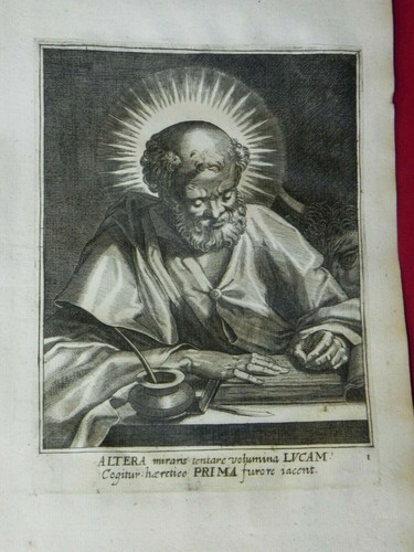 Saint Luke Evangelist Antique Print 1650 Engraving Original Lucas | eBay