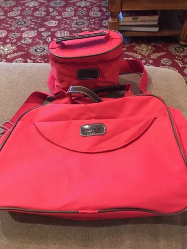 Catherine Kelly Collection canvas bags TRAVEL SET makeup bag RED (CT ...