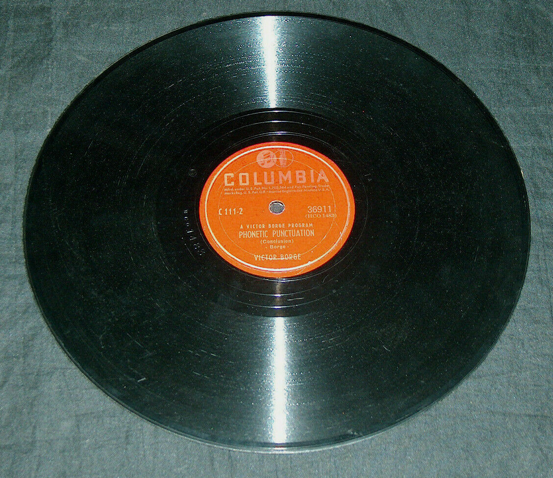Columbia 36911 Victor Borge Program Phonetic Punctuation 10" 78RPM ...